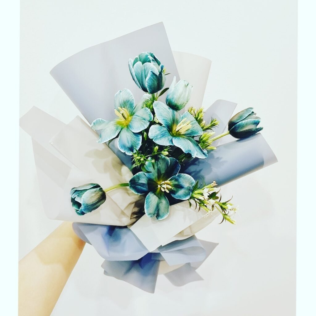 Ocean Blue Tulips - Peony Blooms