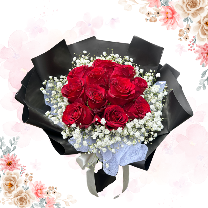 Roses Bouquet – Candice Romantic Fresh Flower Arrangement